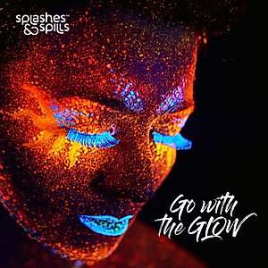 UV Body Paint 10ml - 6 Pack - Glow Paint, Glow in the Dark Body Paint for Adults, Uv Paint, Neon Glow in the Dark Face Paint, Black Light Paint, Neon Face Paint, Neon Body Paint by Splashes & Spills