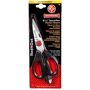Mundial BP666 Red Dot 8 1/2" Take-A-Part Kitchen/Utility Shears