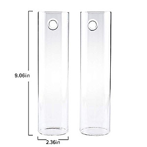 Kingbuy Wall Hanging Planter Glass Plant Propagation Station for Home Decor, Large Cylinder, 2 Pack