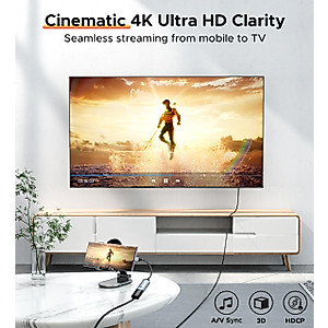 Warrky USB C to HDMI Adapter 4K, [Anti-Interference Gold-Plated Connector] Type C to HDMI Adapter, Thunderbolt 3/4 Compatible with Apple iPad Pro/Air, MacBook Pro/Air, iMac, Samsung Galaxy, Surface