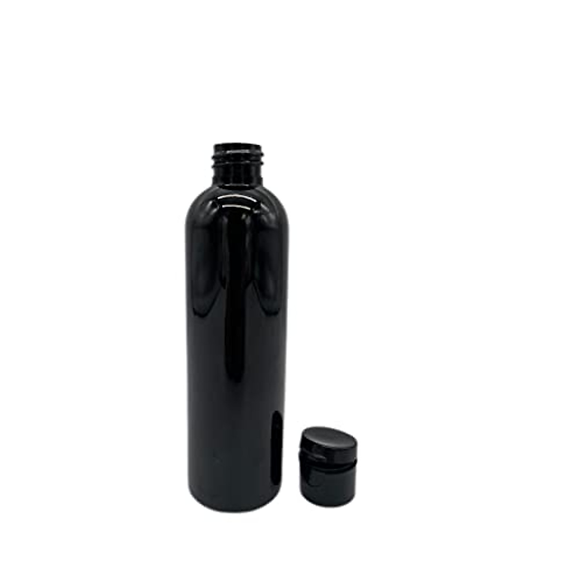 Natural Farms 4 oz Black Cosmo Plastic Bottles -12 Pack Empty Bottle Refillable - BPA Free - Essential Oils - Aromatherapy | Black Flip Top Snap Cap - Made in the USA