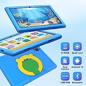 Tablet for Kids 10" Android 12 Kids Tablet with 2GB RAM, 32 GB ROM, Dual Camera, Bluetooth, 5000mAh Battery