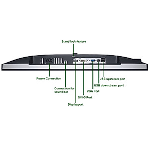 Dell U2212HMC UltraSharp 22 Inch LED Backlit Monitor, VGA, Display Port, DVD-D Port, Audio DC Out, 16.7 Million Colors, Vertican and Horizontal Viewing Angle 178 Degree (Renewed)