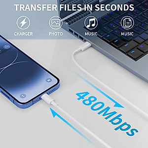 USB C to Lightning Cable, [Apple MFi Certified] iPhone Fast Charging Cord 6FT for iPhone 14/13 Pro/12/12 Pro Max/11/11PRO/XS Max/XR/X/8/8Plus and More