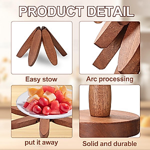 Wooden Trivets for Hot Dishes, Tree Shape Trivets Set, 4 Wooden Trivets + 1 Stand Stored Like a Christmas Tree, Sapele Wood Trivets for Hot Pots, Pans, Bowl, teapot