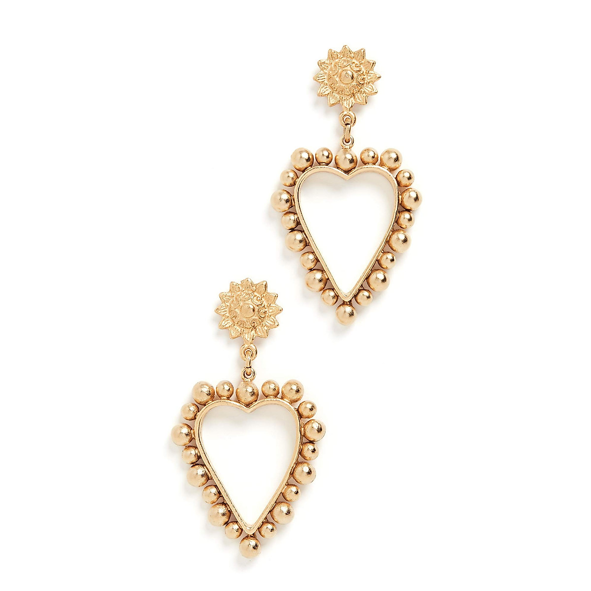 Brinker & Eliza Women's Heart of Gold Earrings, Gold, One Size