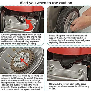 MAYITOP Lawn Mower Rear Wheels Set of 2 Replacement For Honda lawnmower 42710-VE2-M02ZE 42710-VE2-M00ZE fits model HRR2169VKA