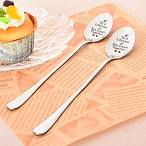 Wedding Engagement Gifts for Girlfriend Boyfriend Ice Cream Spoons Gift for Husband Wife Birthday Gift for Couples Anniversary Valentines Day Gifts for Ice Cream Lovers Gifts for Him Her
