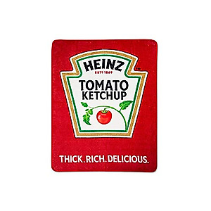 Heinz Ketchup Logo Plush Throw Blanket | Cozy Sherpa Wrap Covering for Sofa, Bed | Super Soft Lightweight Fleece Blanket | Geeky Home Decor | 45 x 60 Inches