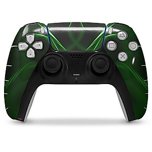 WraptorSkinz Skin Wrap compatible with Sony PS5 DualSense Controller Abstract 01 Green (CONTROLLER NOT INCLUDED)