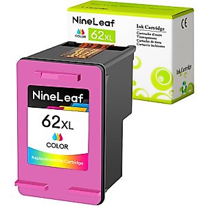 NineLeaf Remanufactured Ink Cartridge Replacement for HP 62XL 62 XL use in Envy 5540 5640 5660 7644 7645 OfficeJet 5740 8040 OfficeJet 200 250 Series Inkjet Printer（1 Pack Tri-Color