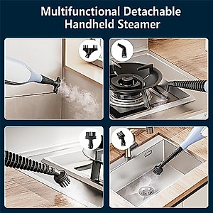 Steam Mop, Floor Scrubber Spin Steam Mop for Floor Cleaning, Multipurpose Steam Cleaner for Home, Steam Adjustable, 2 Sets of Mop Pads, for Hard/Hardwood/Laminate/Tile/Marble Floors, Sandoo SC1070