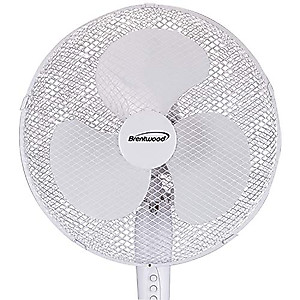Brentwood Kool Zone Oscillating Stand Fan, 3-Speed 16-inch, White