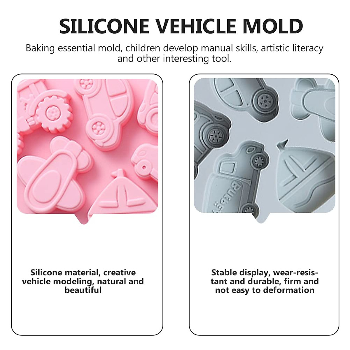 Silicone Gummy Molds Airplane Chocolate Molds Airplane Chocolate Molds 2pcs Vehicle Theme Candy Chocolate Molds 3D Vehicle Silicone Fondant Cake Fondant Moulds Car Soap Molds Novelty Candy