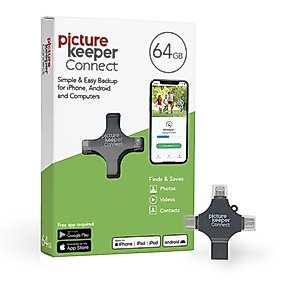 Picture Keeper Connect Photo & Video USB Flash Drive for Apple, Android & PC Devices, 64GB Thumb Drive