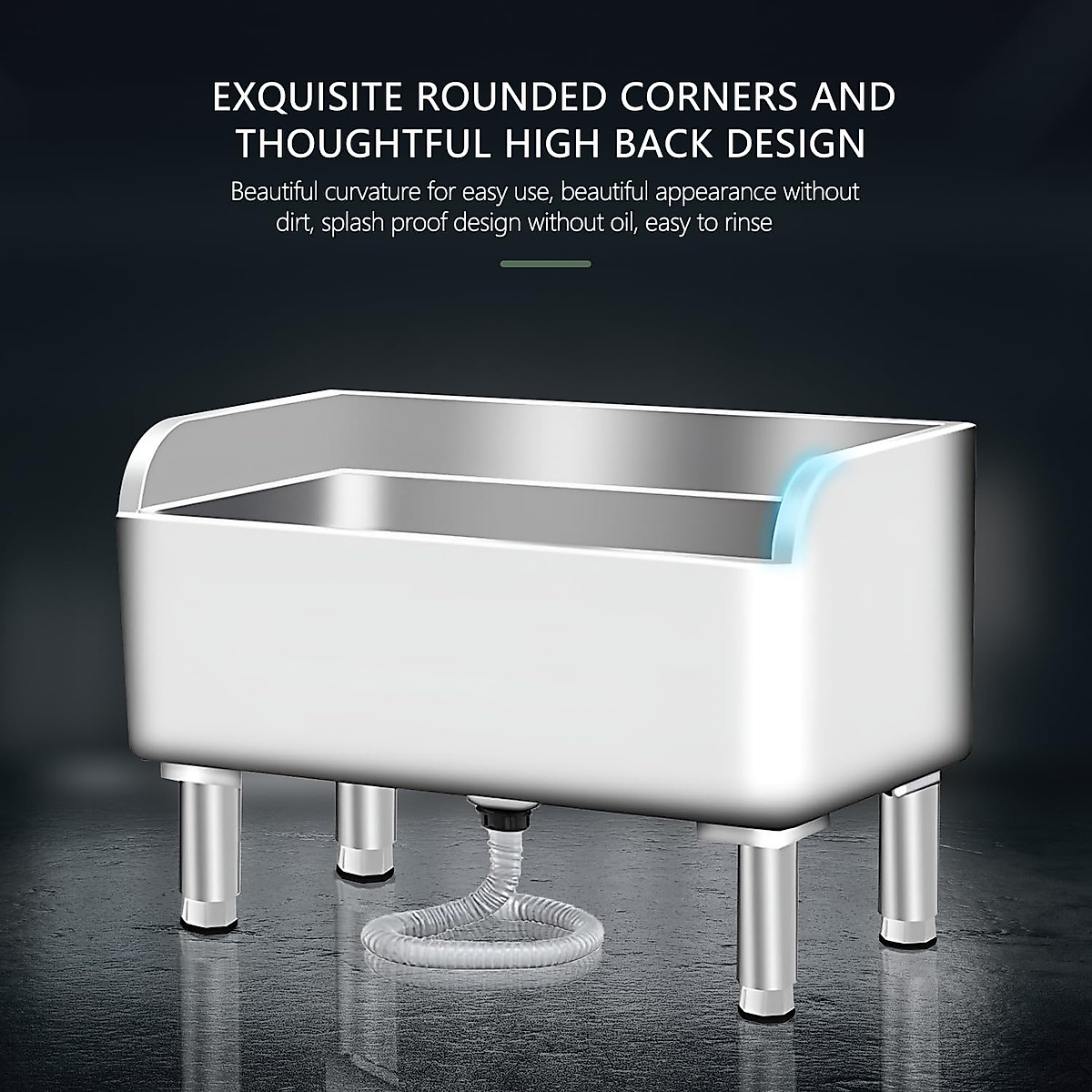 Commercial Floor Mop Sink,Stainless Steel Mop Service Basin,Standing Industrial Slop Sink Serveware Mop Sink,Laundry Slop Sink,Floor Mount Mop Sink Kitchen Business Garages（31.5 * 16.1 * 21.6in)