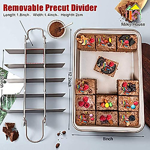 Brownie Pans with Dividers, Non Stick Brownie Baking Pans, Baking Pan with Built-in Slicers Solutions, 18 Pre-Cut Brownie Pans, Rectangular Cake Pans Square Molds for Oven Baking Bread, 12 by 8 inches