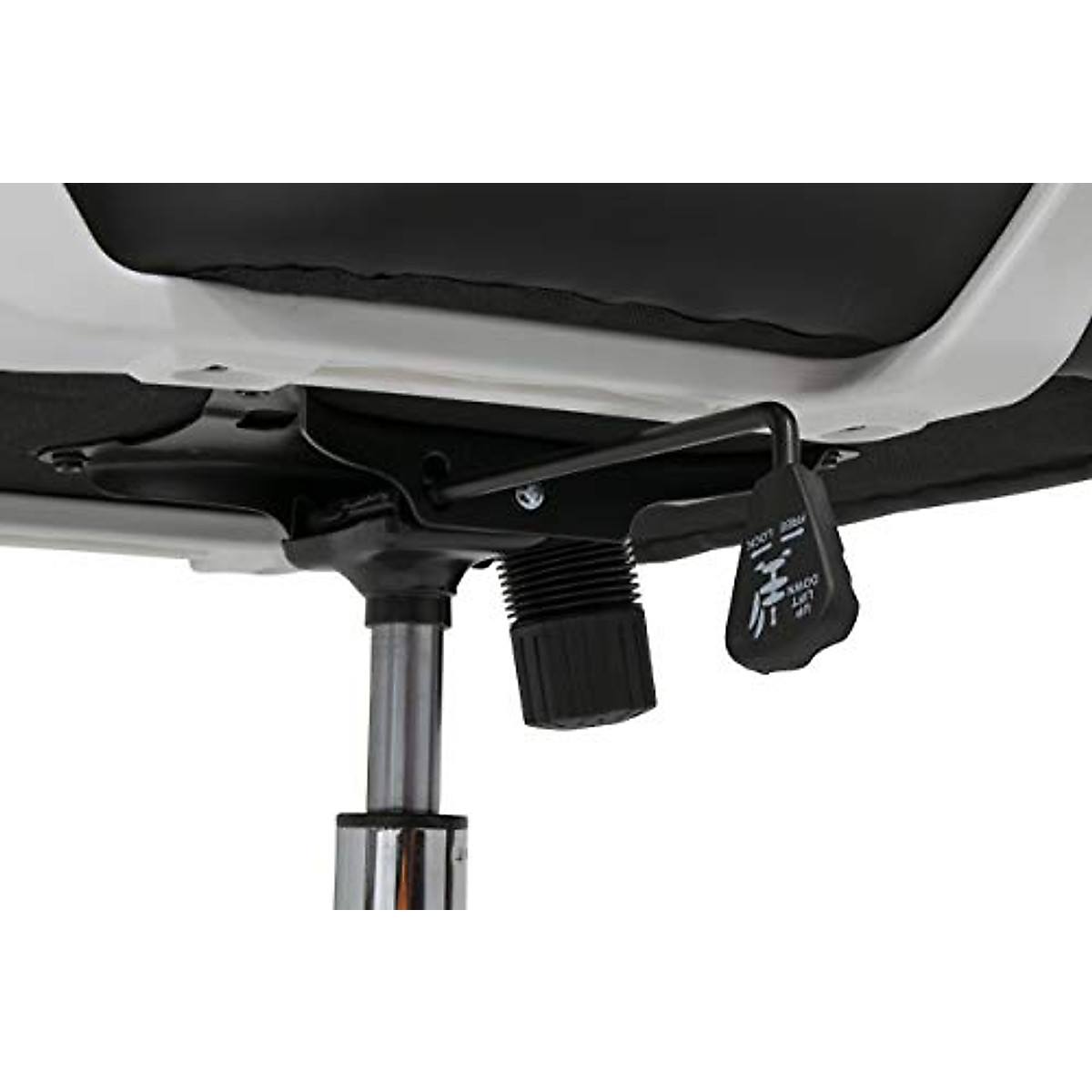 Calico Designs High Back, Height and Tilt Adjustable, Modern Executive Chair with Padded Arms and Chrome Base in White/Black PU