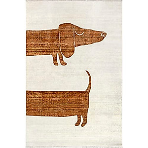 nuLOOM Cailyn Modern Dachshund Kids Area Rug, 7x10, Beige