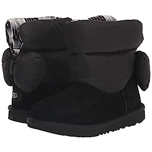 UGG Girls K Bailey Bow Maxi Fashion Boot, Black, 7 Toddler