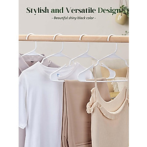 Cozymood Plastic Notched Hangers 20 Pack, Space Saving Tubular Clothes Hangers White, Slim Non-Slip Heavy Duty Plastic Hangers for Everyday Use, Standard Closet Hanger for Shirts, Coats, Dress, Skirts