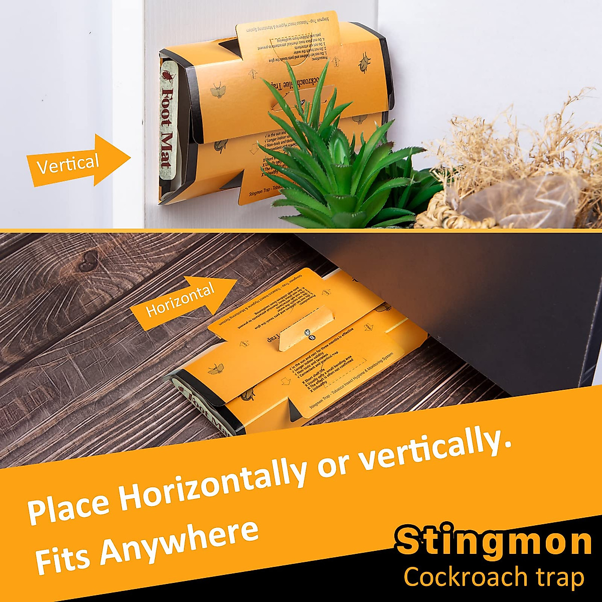 24 Pack Roach Traps Indoor Roach Killer Indoor Infestation, Cockroach Killer Indoor Home Bug Glue Trap Sticky Traps for Insects