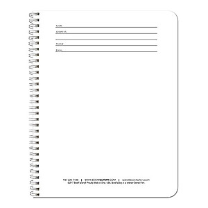 BookFactory NotRight (Left-Handed) Notebook/Lefty Not Right Notebook 120 Pages 8.5" x 11" Wire-O (JOU-120-CCW-A-(NotRightHand))