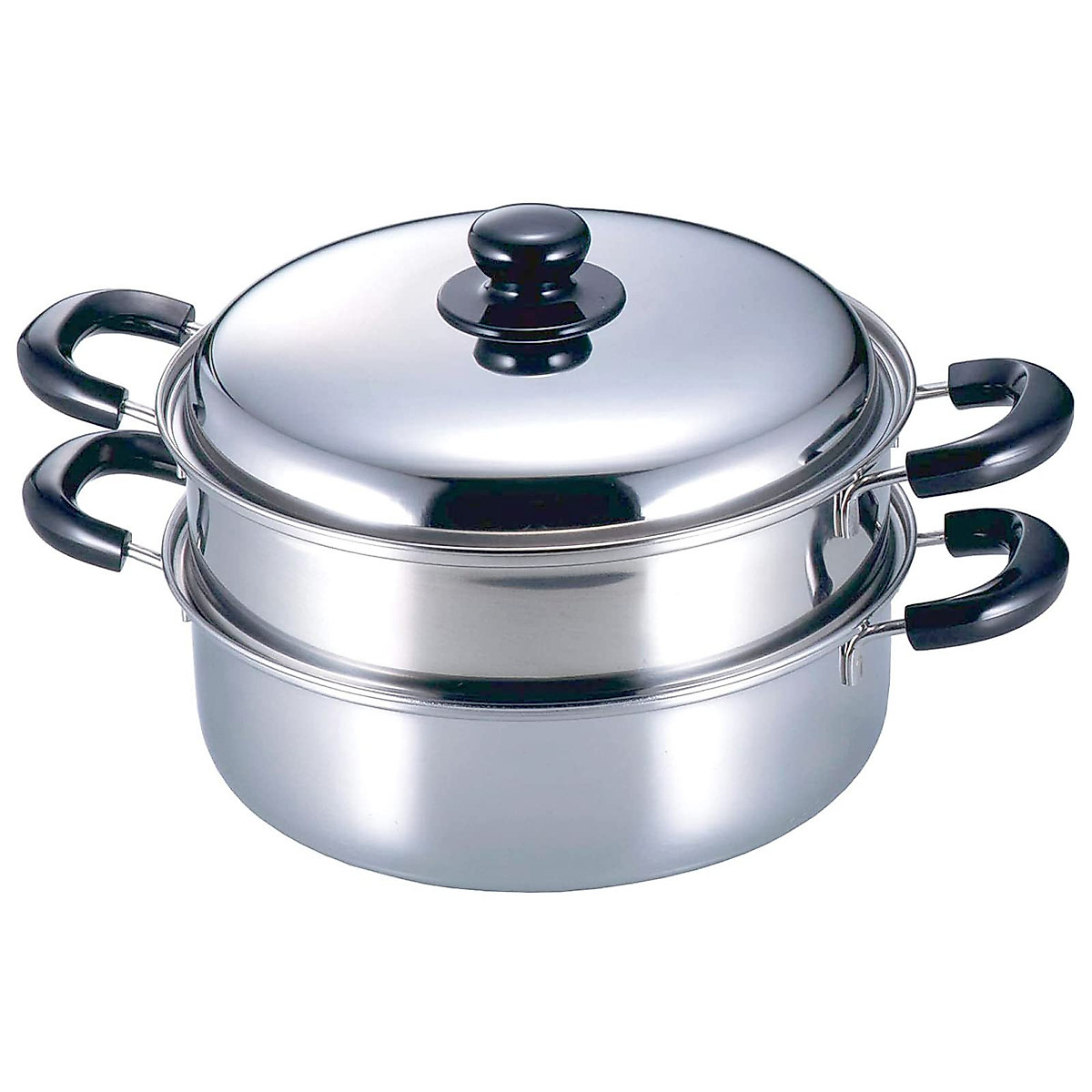 Shimomura 40444 Stainless Steel Pot, 7.1 inches (18 cm), Single Person Pot, Earthenpot, Double Handed Pot, Tabletop Pot, Shallow Type, Unbreakable, Chipless, Lightweight, Easy to Clean, Induction Compatible,