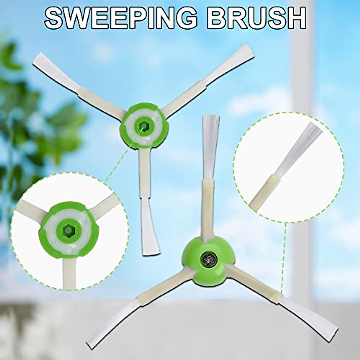 COMUSTER Replacement Parts Compatible for iRobot Roomba E&i&j Series i7 j7 i3 i4 i7+ Plus i3+ i4+ i6 i6+ i8 i8+ E5 E6 j7+ Plus,4Multi-Surface Rubber Brush,6High-Efficiency Filter,6Edge-Sweeping Brush