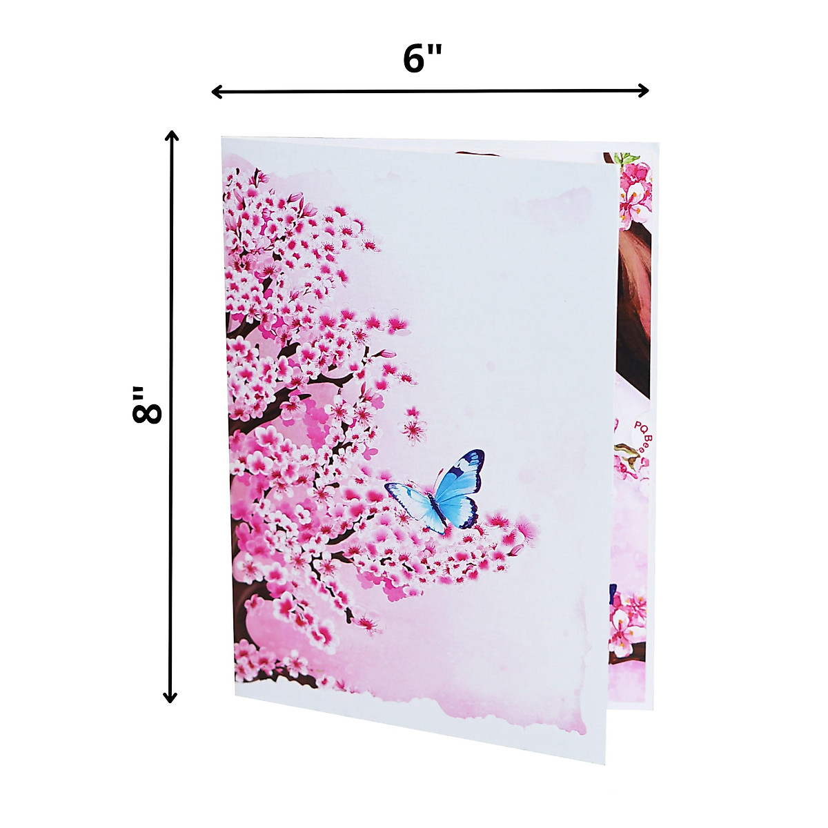 PQ Bees Pop Up Mothers Day Card for Women Mom Grandma Wife, 3D Birthday Anniversary Get Well Soon Thank You Valentines Day Card (Size 6x8 In – Butterflies Cherry Blossom).