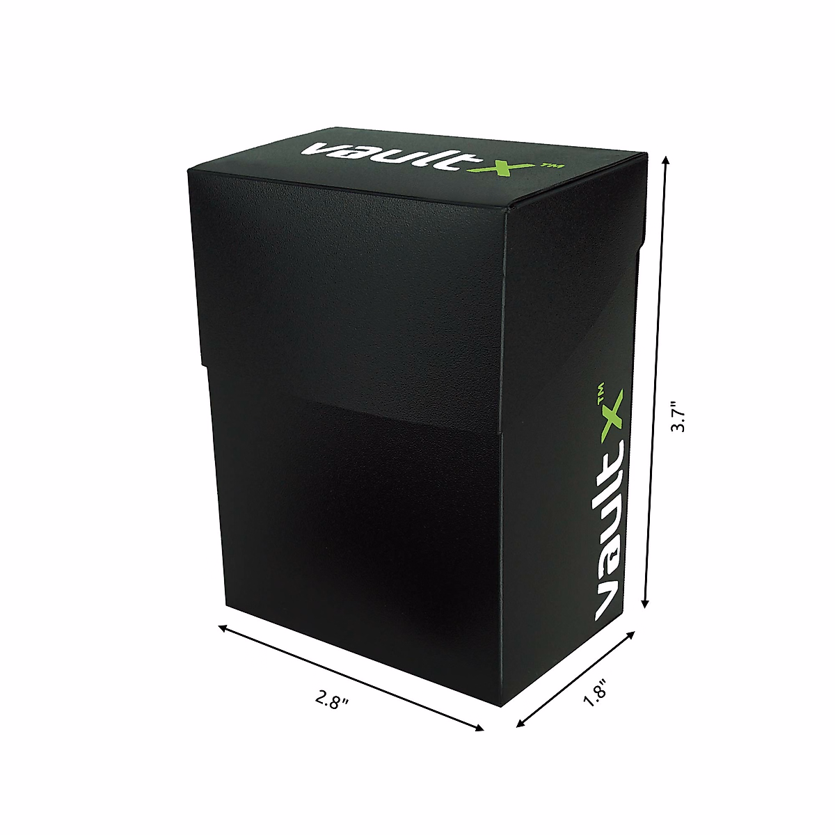 Vault X Deck Box and 100 Black Card Sleeves - Medium Size for 70-80 Sleeved Cards - PVC Free Card Holder for TCG (Medium + 100)