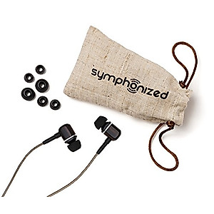 Symphonized MTRX 2.0 Premium Wired Earbuds - Wood In-Ear Headphones with Microphone & Volume Control, Noise Isolation - Corded Ear Buds for Android - Earphones for Computer & Laptop (GunMetal)