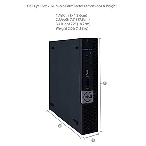 Dell Optiplex 7070 MFF Micro Form Factor Desktop 9th Gen Intel Core i7-9700T 8-Cores Processor, 16GB DDR4 RAM, 512GB SSD, Intel UHD Graphics 630, Windows 10 Pro (Renewed)