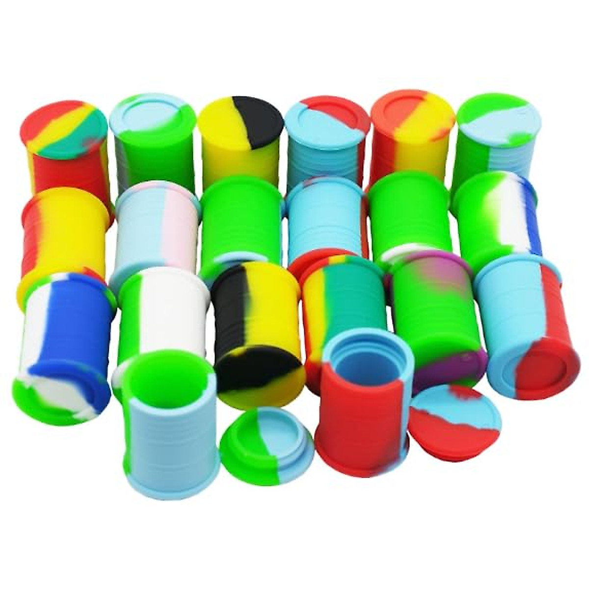 vitakiwi 11ML Barrel Wax Silicone Concentrate Containers Non-stick Food Storage Jars (20)