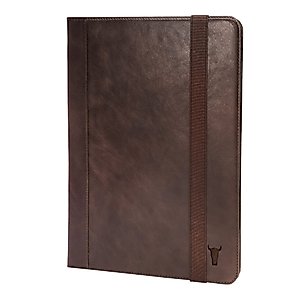 TORRO Case Compatible with iPad Pro 12.9” 6th / 5th / 4th Gen - Genuine Leather iPad Pro 12.9 2022 Case with Stand Function, Apple Pencil Connectivity and Wake Sleep Function (Dark Brown)