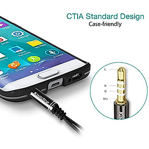 KINGTOP Headphone Splitter 3.5mm, Mic Audio Splitter, Headset Splitter Cable for Gaming Headset with Separate Audio Microphone Jacks (Not for 2 Headphones)