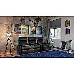 Octane Turbo XL700 Row of 3 Seats, Straight Row in Black Bonded Leather with Manual Recline