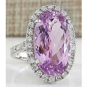 Promsup Women Fashion 925 Sterling Silver Pink Kunzite Ring Engagement Jewelry Size 6-10 (8)