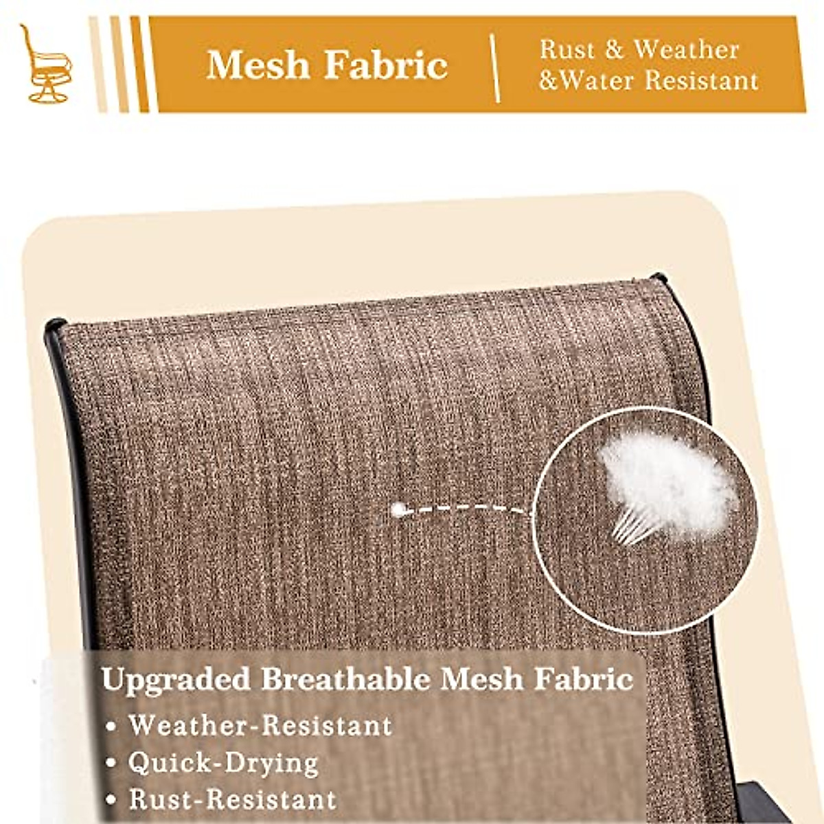 UDPATIO Patio Dining Set, Outdoor Dining Set, 5 Piece Outdoor Table and Chair, 4 Swivel Dining Chairs & 1 Square 37"x 37" Umbrella Dining Table(2" Hole), for Outdoor Kitchen Lawn & Garden