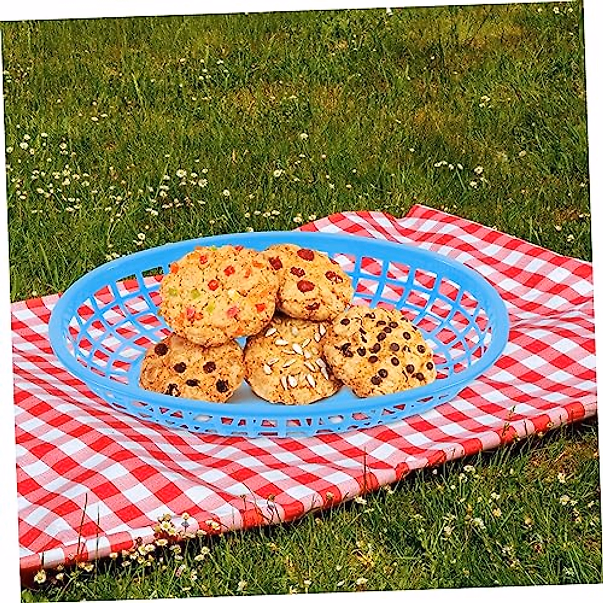 KJHBV 12pcs Snack Plate Hamburger Basket Plastic Hamper Vegetable Food Basket for Snacks Pp Blue Snack Baskets Food Basket Ktv Snacks Basket At Home Afternoon Tea Plastic Food