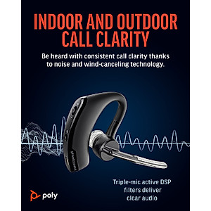 Poly Voyager Legend Wireless Headset (Plantronics) - Single-Ear Bluetooth w/Noise-Canceling Mic - Voice Controls - Mute & Volume Buttons - Ergonomic Design -Connect to Mobile/Tablet via Bluetooth -FFP