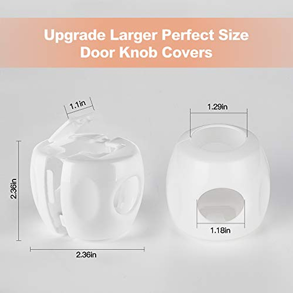 Door Knob Covers,Door Knob Covers Babyproof,Childproof Doorknob,Toddler Door Knob Cover,Child Door Knob Locks Lockable Upgraded Design (4pcs+4pcs) (Warm White)