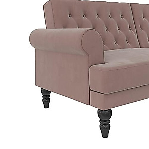 Novogratz Cassidy Upholstered Futon, Blush Velvet