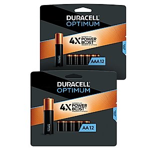 Duracell Optimum AA + AAA Batteries Combo Pack with Power Boost Ingredients, 12 Count Double A & Triple A Battery with Long-Lasting Power - 20 Count Total