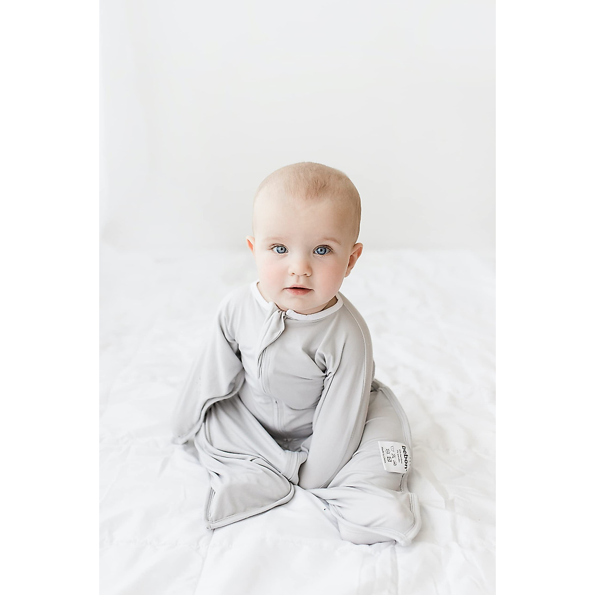 Transition Swaddle - Baby Wearable Blanket - Baby Sleep Sack - 2-Way Zipper - 95% Bamboo Viscose Fiber/5% Spandex - TOG 0.5 - Cozy Sleep Wrap designed by a pediatric (Cloud Gray, Medium 6-12 Month)