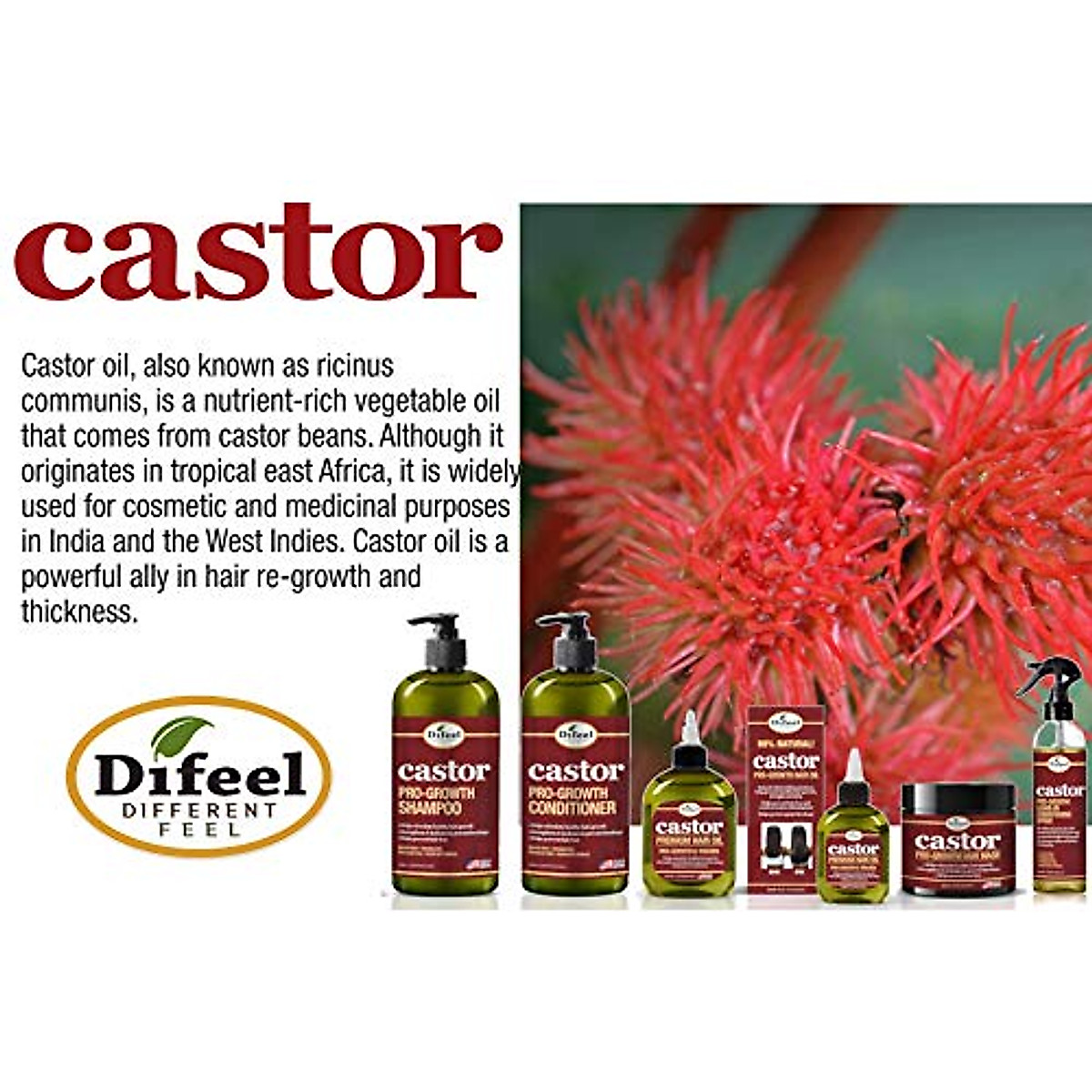 Difeel Castor Pro-Growth Conditioner 12 oz.