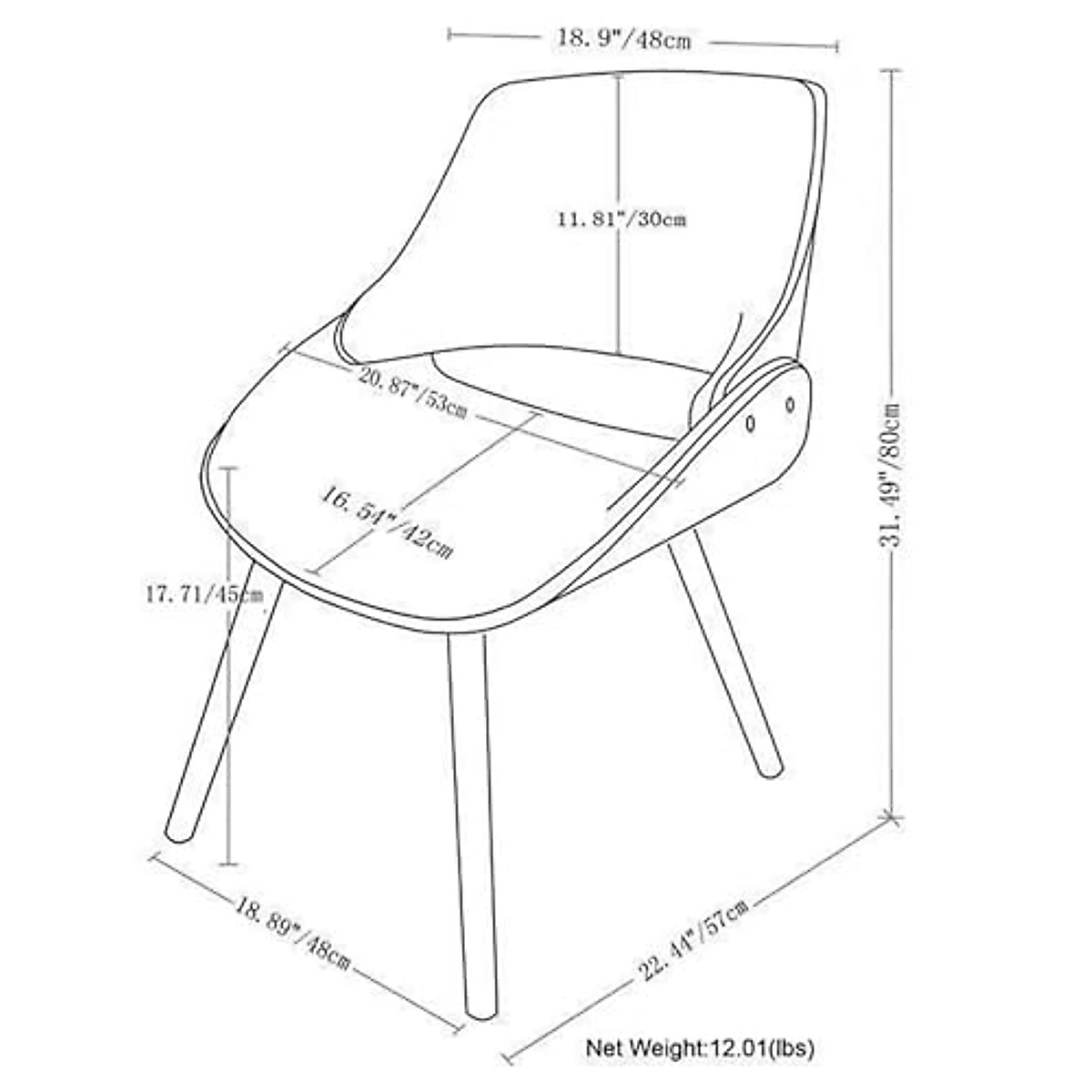SIMPLIHOME Malden Dining Chair in Distressed Brown Vegan Leather, 22.8" W x 20.9" D x 30.9" H, Mid-Century Modern Wood Back Chair for Dining Room