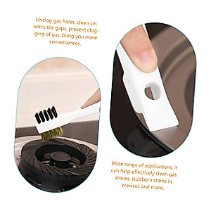 SOLUSTRE 4pcs Non-Slip Gas Stove Cleaning Brush Scraper Stiff Bristles for Tiles Windows Effortless Cleaning