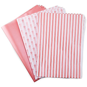 MR FIVE 30 Sheets Salmon Pink Tissue Paper Bulk,Gift Wrapping Tissue Paper 20 x 28 Inch,Pink Tissue Paper for Gift Bags,Crafts and DIY,Gift Wrapping Papper for Birthday Baby Shower Wedding Holiday