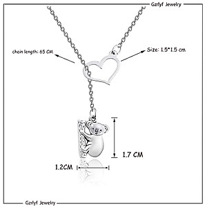 Gzrlyf Koala Bear Necklace Koala Lariat Necklace Koala Bear Gifts for Her (Y necklace)